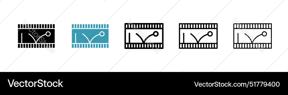 Animated line icon set Royalty Free Vector Image