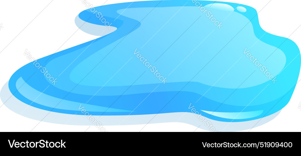 Blue water puddle spreading on the ground Vector Image