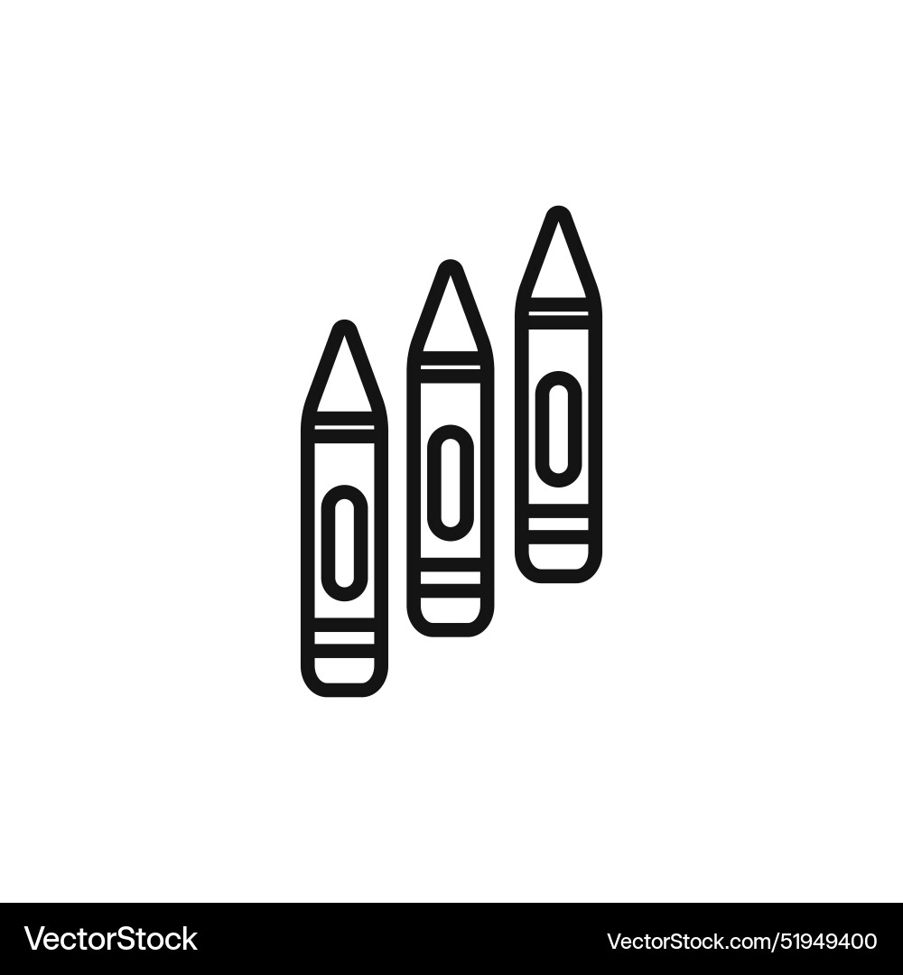 Crayons logo sign outline Royalty Free Vector Image