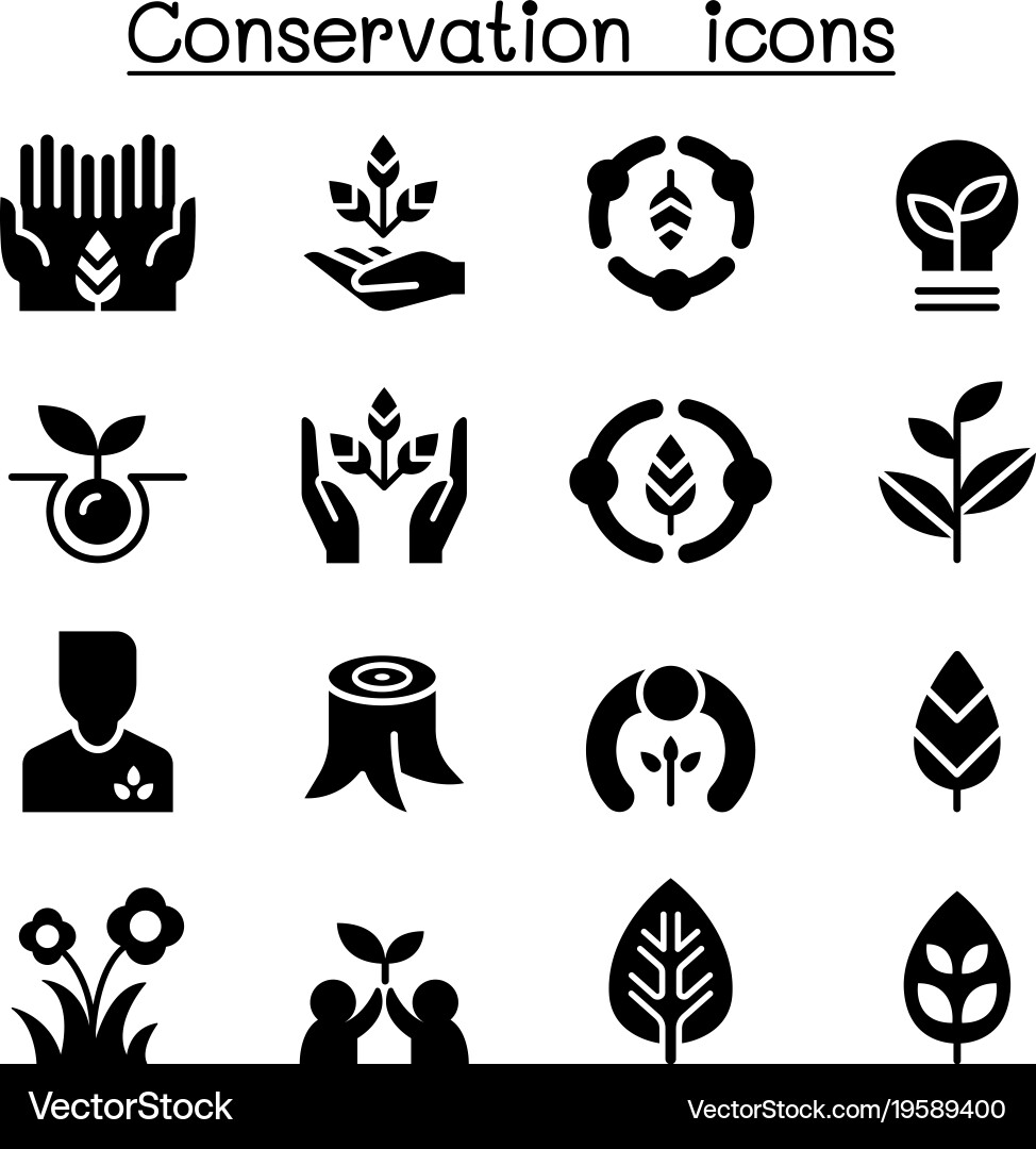 Eco friendly conservation icon set graphic design Vector Image