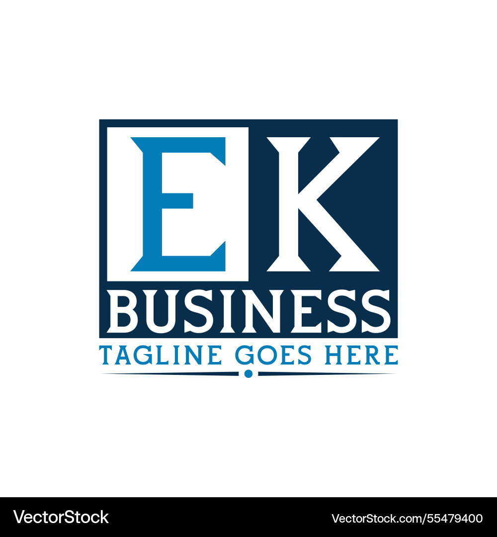 Ek logo letter business design Royalty Free Vector Image