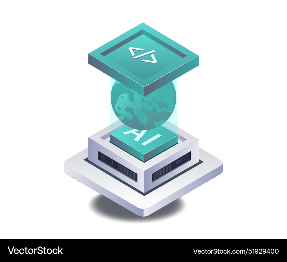 Emerging trends in the world of ai flat isometric Vector Image