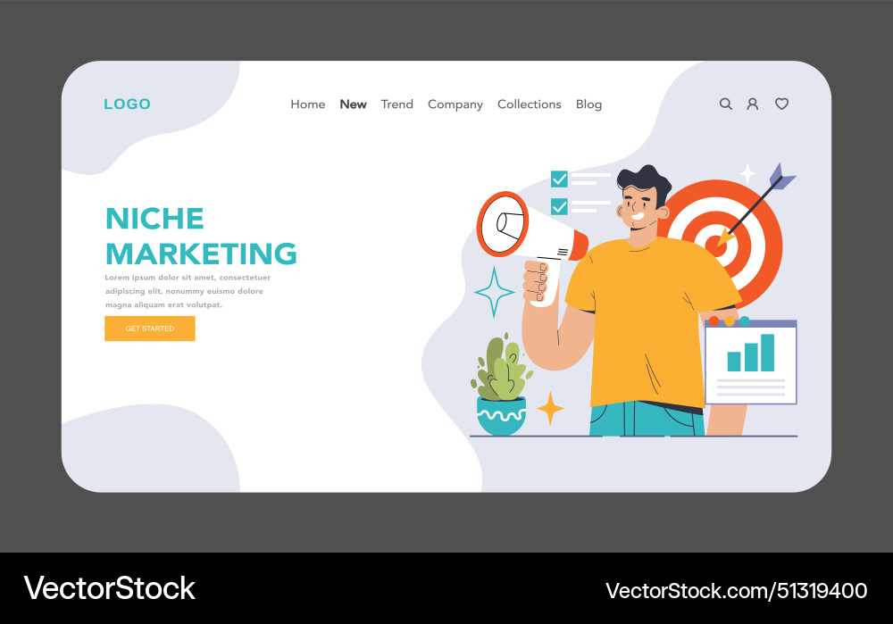 Niche marketing web or landing marketer hits Vector Image