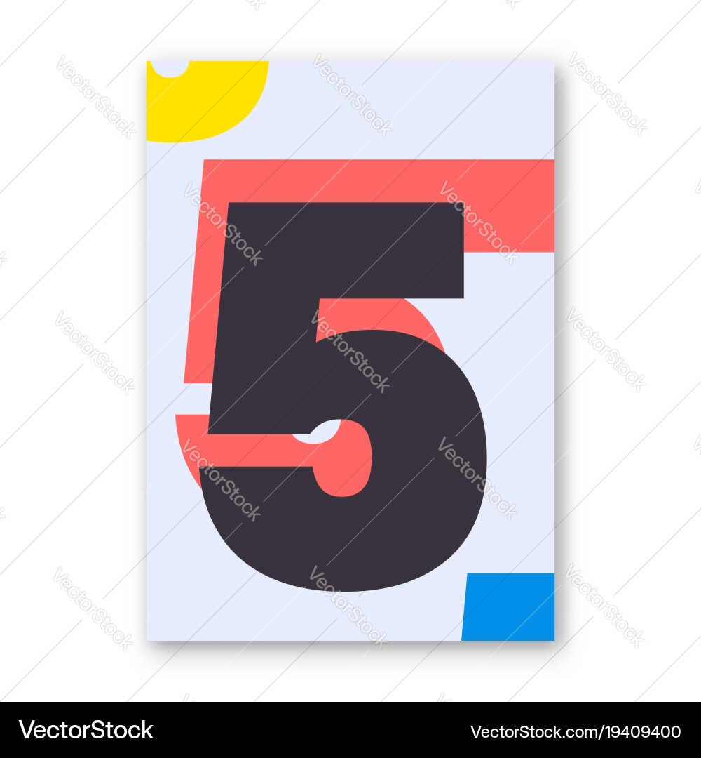 Number 5 poster Royalty Free Vector Image - VectorStock