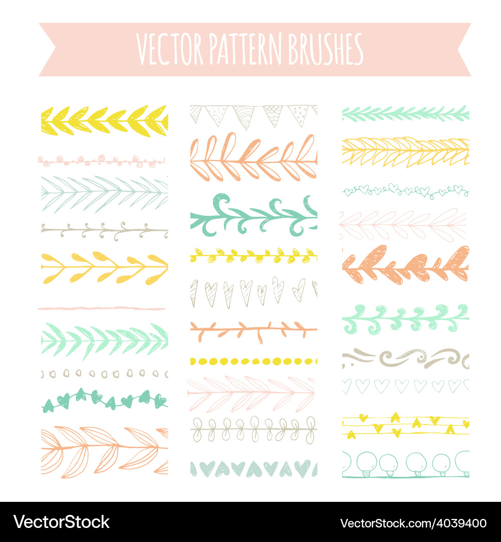 Pattern brushes Royalty Free Vector Image - VectorStock