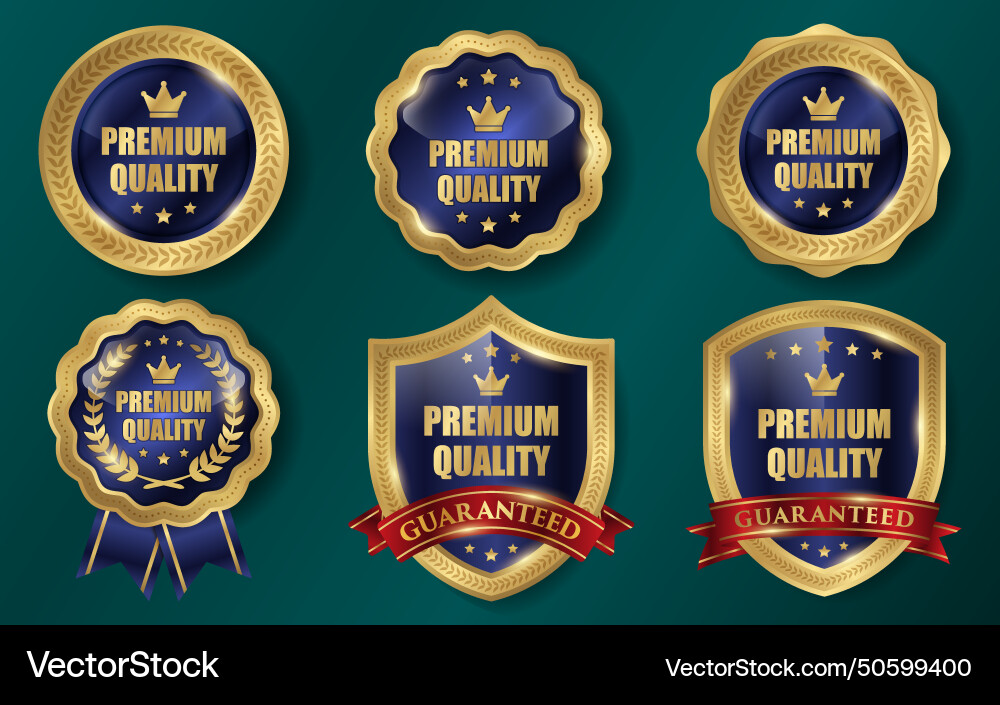 Premium or best quality product golden label Vector Image