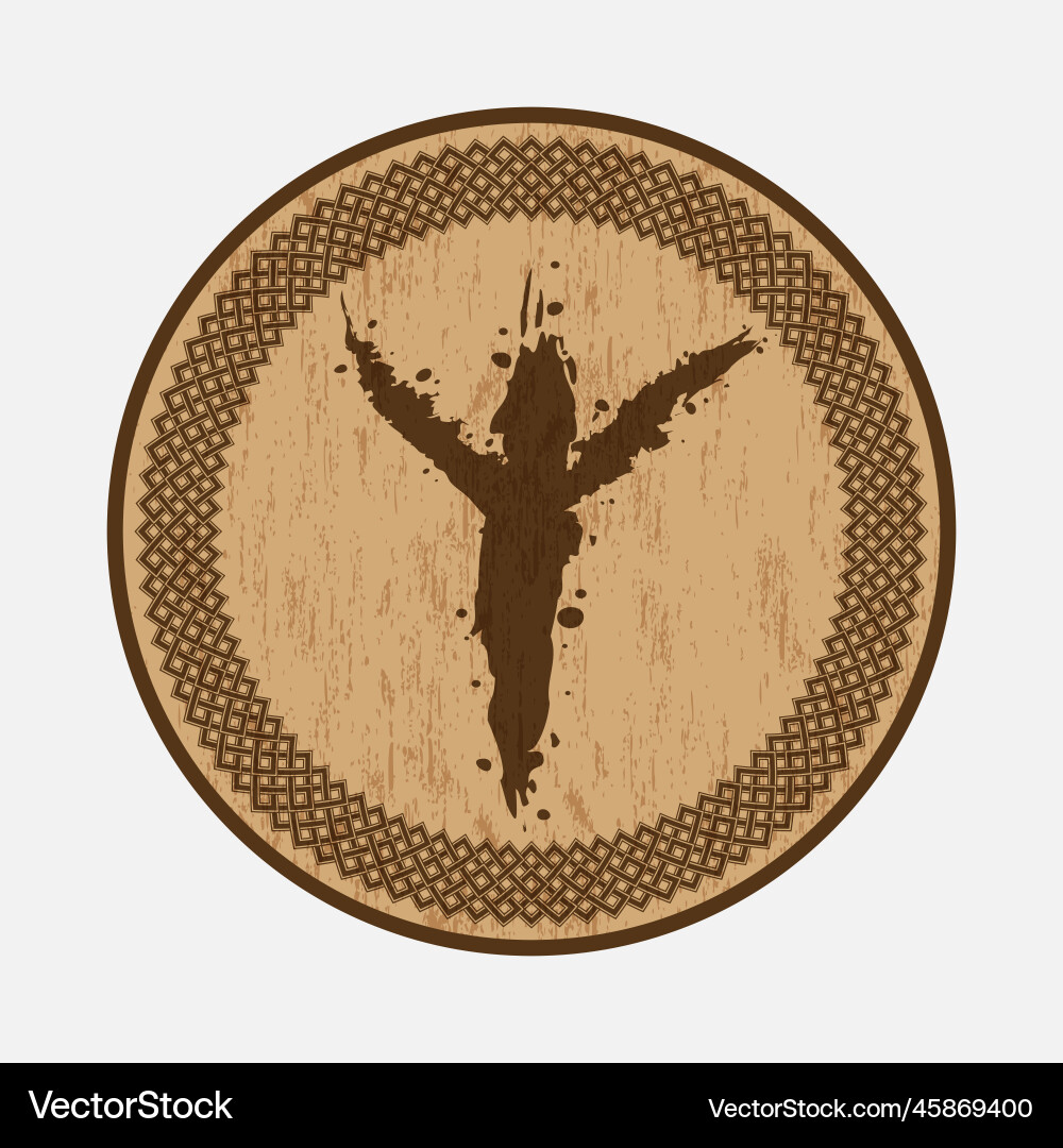 Scandinavian viking brown symbol Royalty Free Vector Image