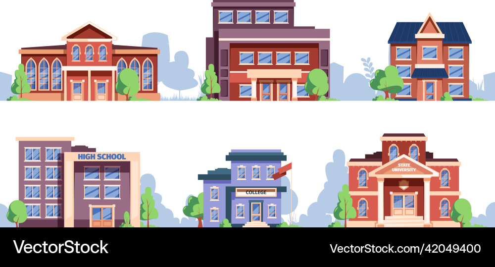 School buildings municipal architectural Vector Image