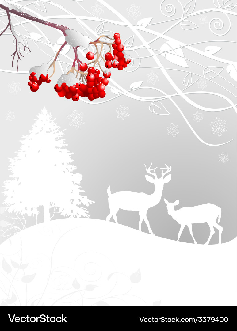 Winter Forest Scene Royalty Free Vector Image - VectorStock