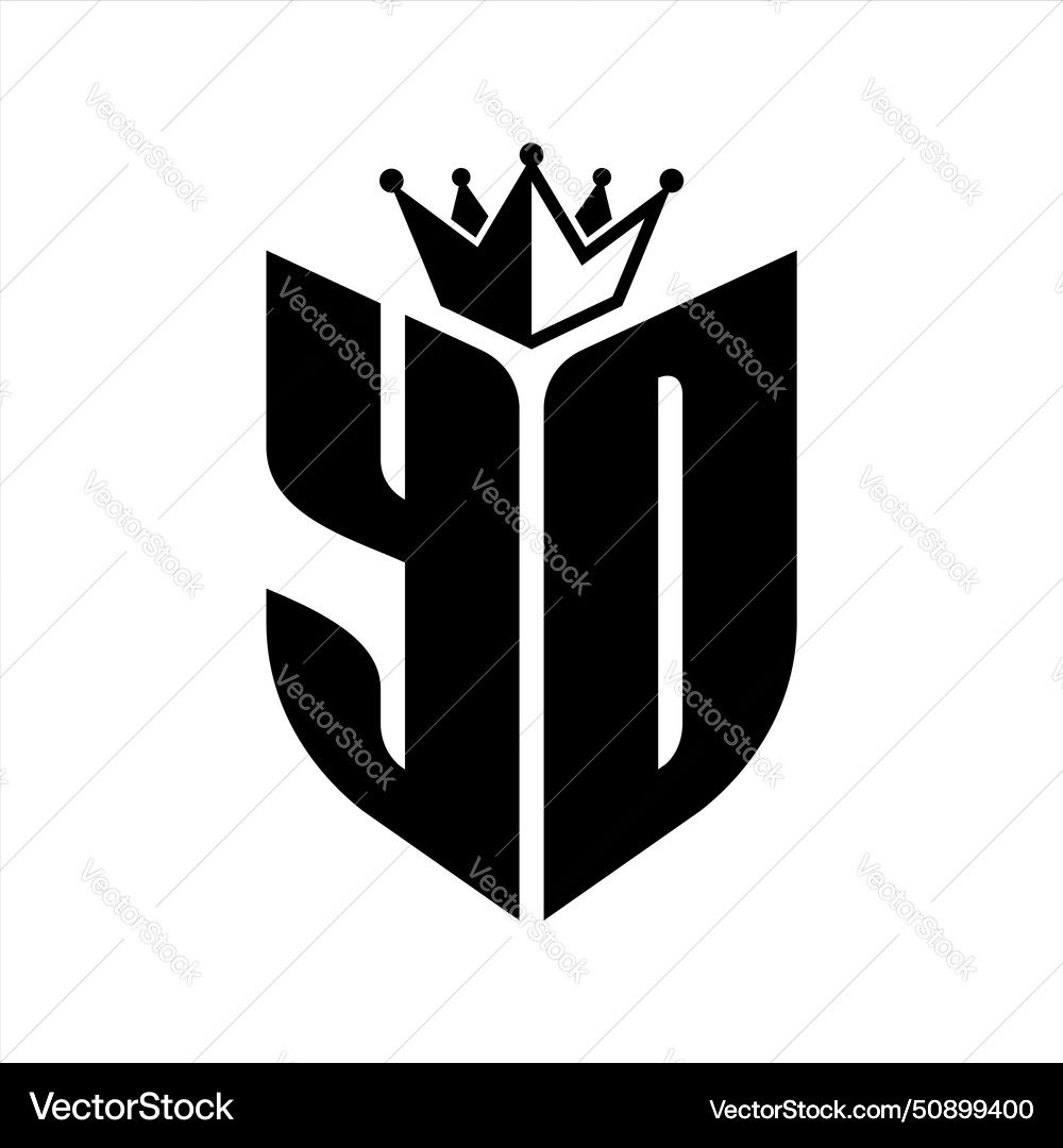 Yd letter monogram with shield shape crown Vector Image