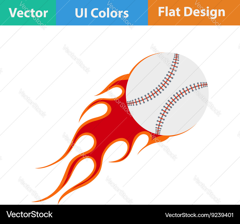 Baseball fire ball icon Royalty Free Vector Image