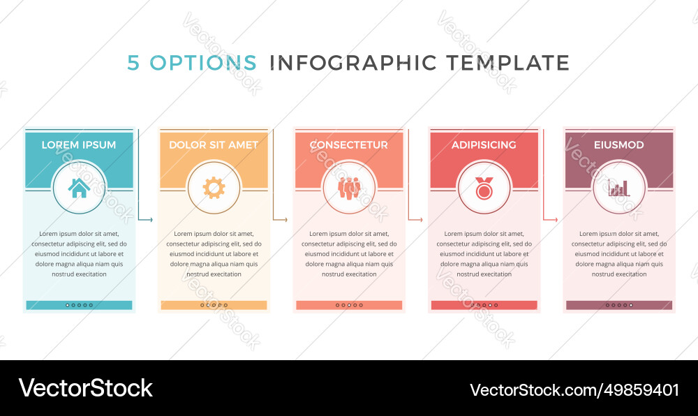 Business Infographic Template - 5 Steps Royalty Free Vector