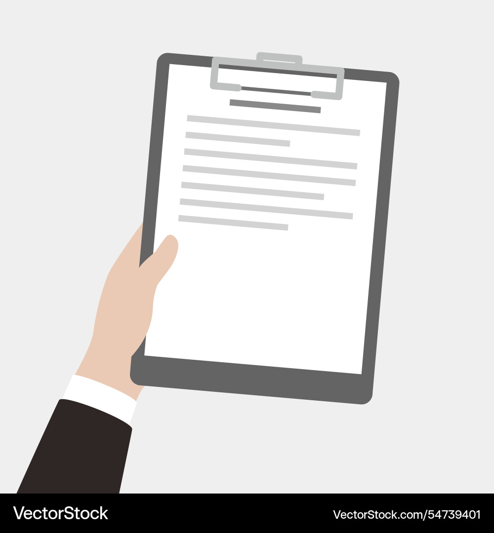 Businessman holding the paper folder Royalty Free Vector