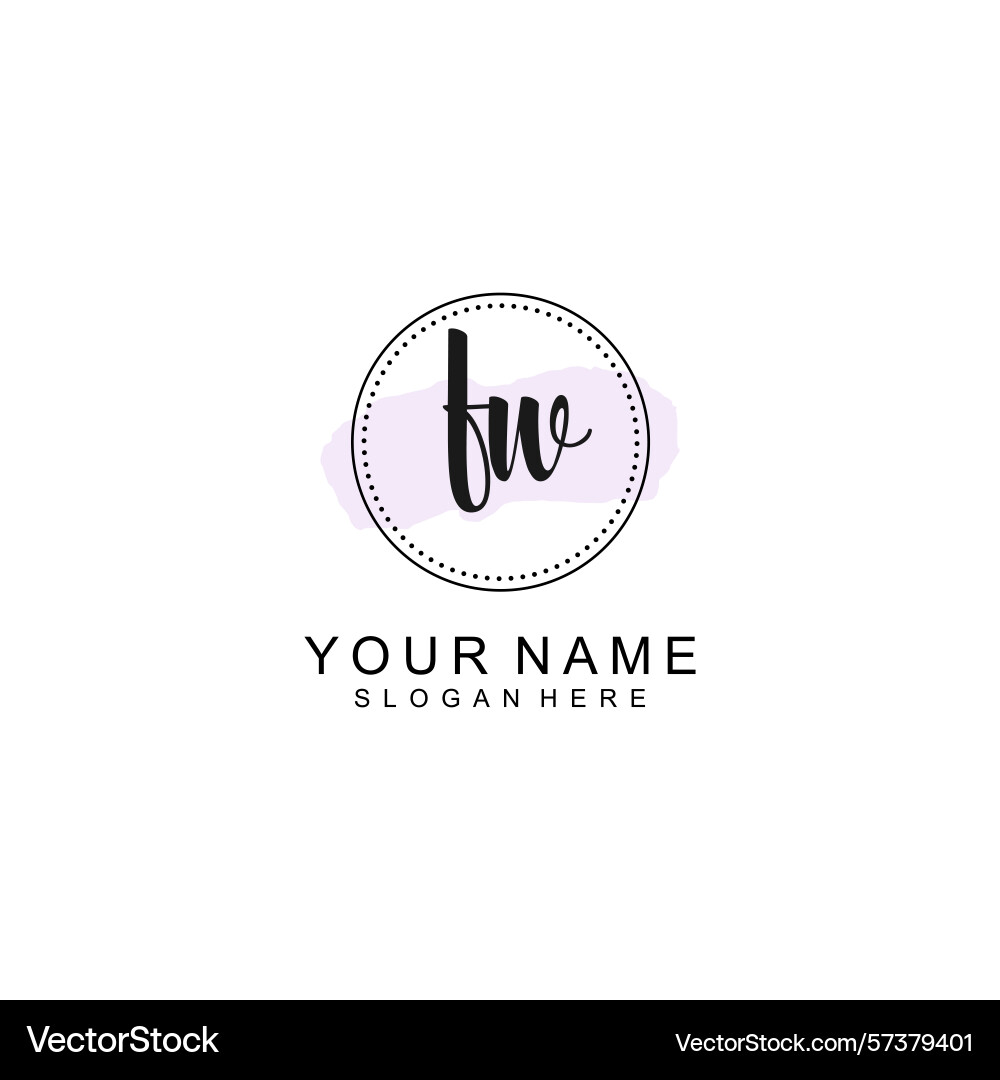 Fw minimalist handwriting logo designs with soft Vector Image