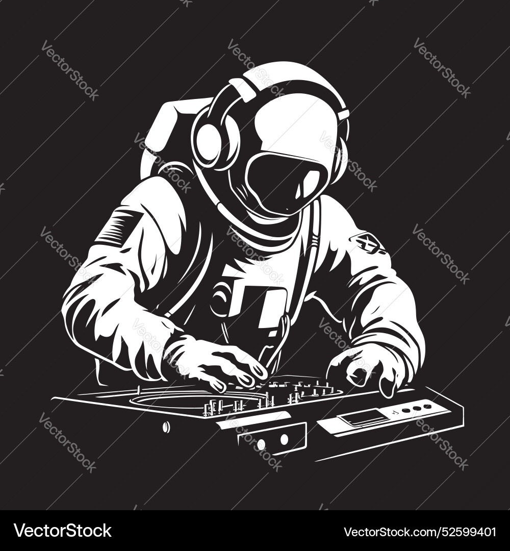Galaxy grooves design featuring space dj Vector Image