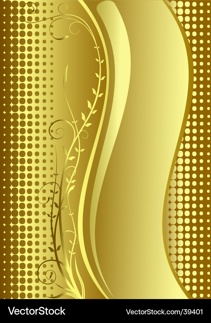 Golden Floral Vines Background Royalty Free Vector Image