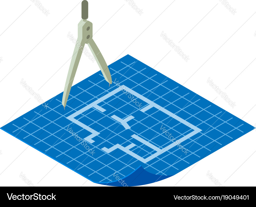 Isometric Floor Plan Icon Royalty Free Vector Image