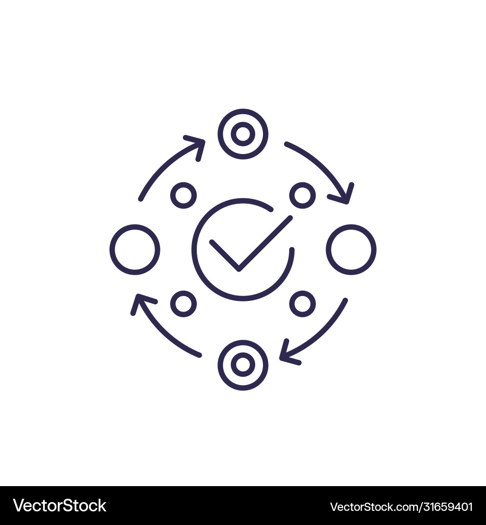 Methodology icon on white line Royalty Free Vector Image
