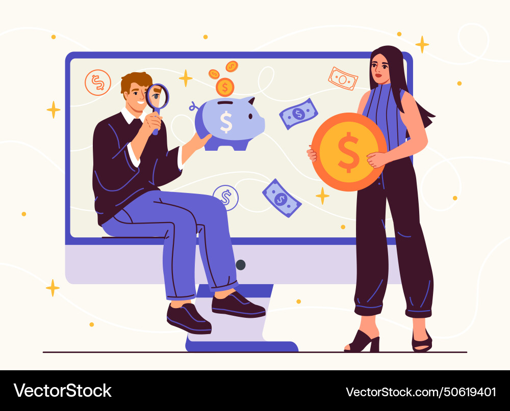 People with frugality Royalty Free Vector Image