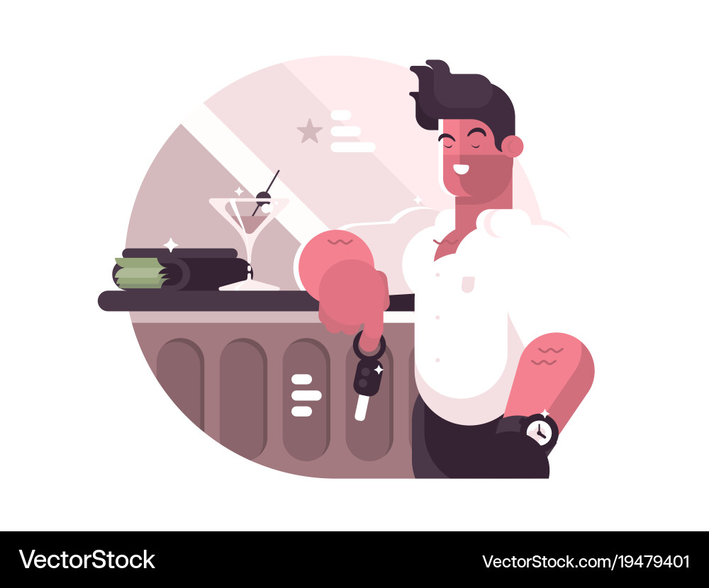 Successful man with money Royalty Free Vector Image