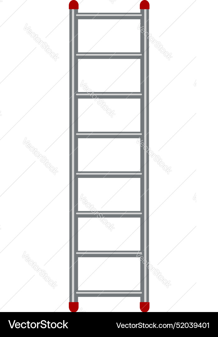 Tall metal ladder standing on white background Vector Image