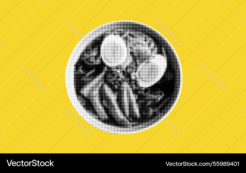 Vibrant collage of halftone elements showcasing Vector Image