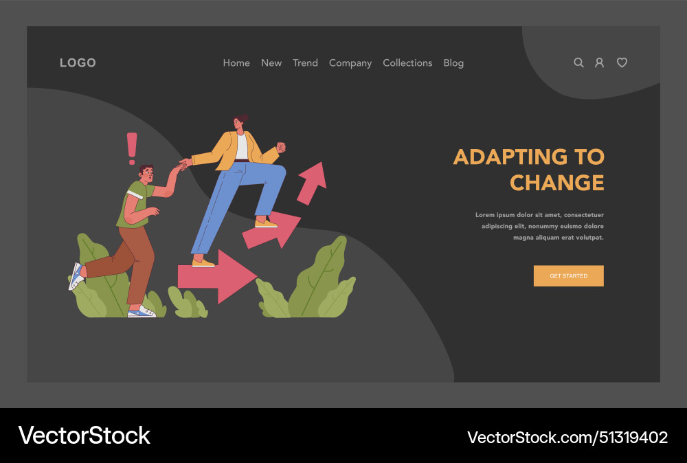 Adapting to change concept flat Royalty Free Vector Image Adapting to change concept flat Royalty Free Vector Image