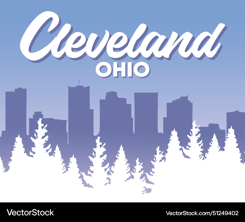 Cleveland ohio with beautiful views Royalty Free Vector
