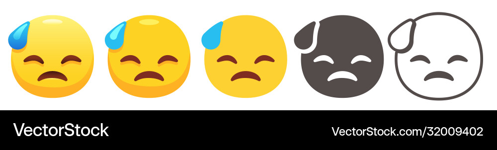 Cold sweat emoji Royalty Free Vector Image - VectorStock