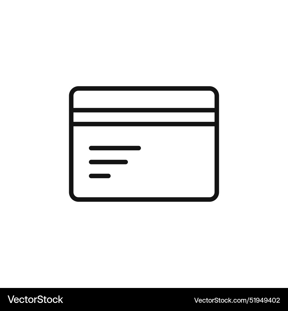Credit card logo sign outline Royalty Free Vector Image
