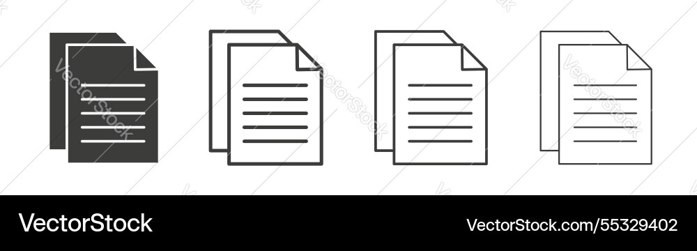 Duplicate icons set graphic designs Royalty Free Vector