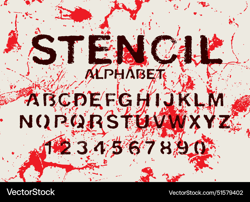 Font urban stencil with in grunge style Royalty Free Vector
