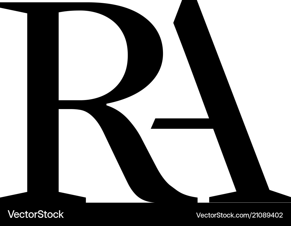 Letter a behind r overlap logo simple style Vector Image