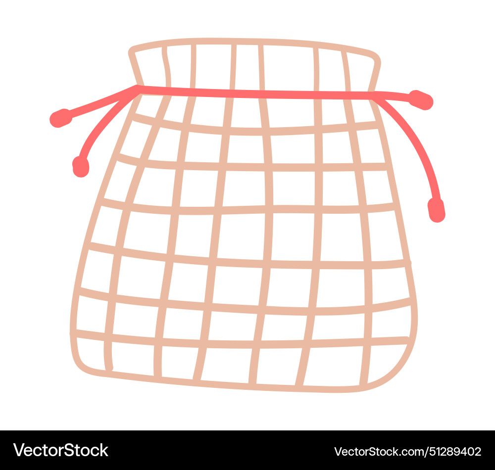 Net bag for fruits and vegetable in flat design Vector Image