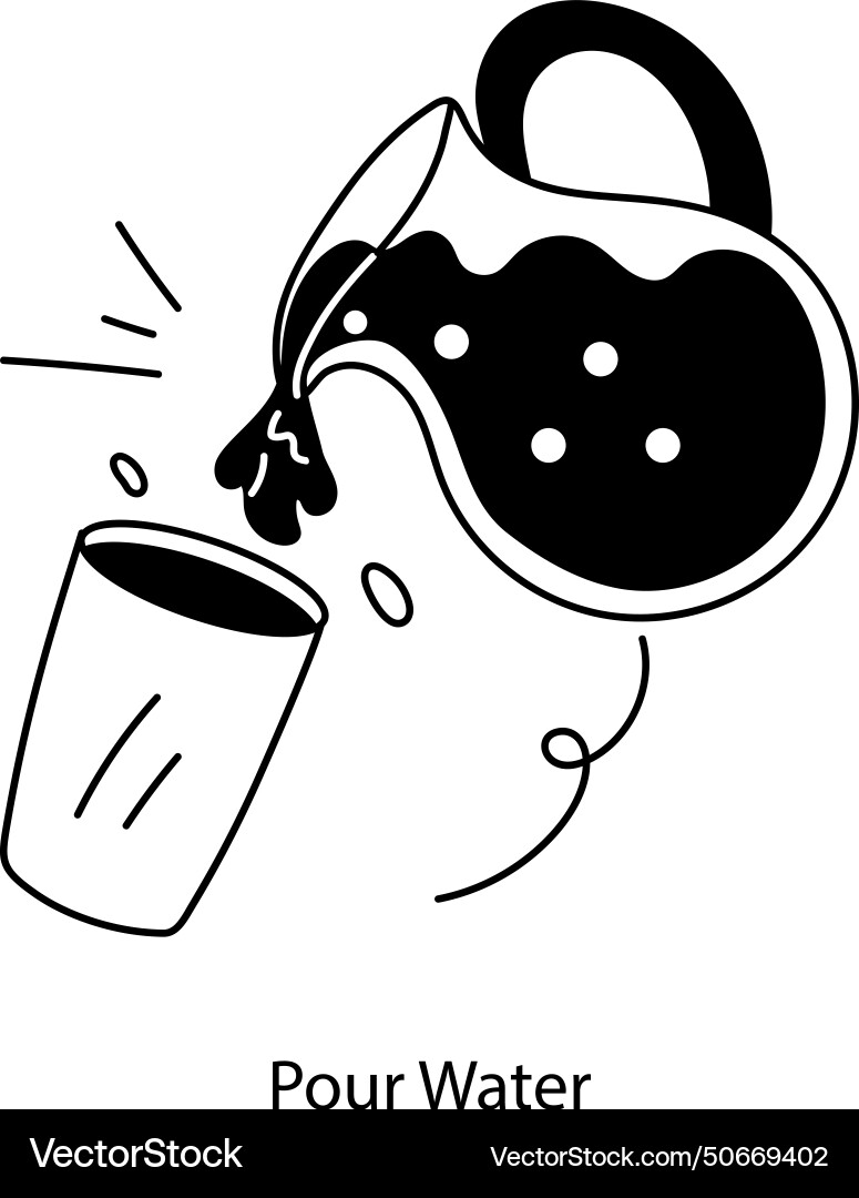 Pour water Royalty Free Vector Image - VectorStock