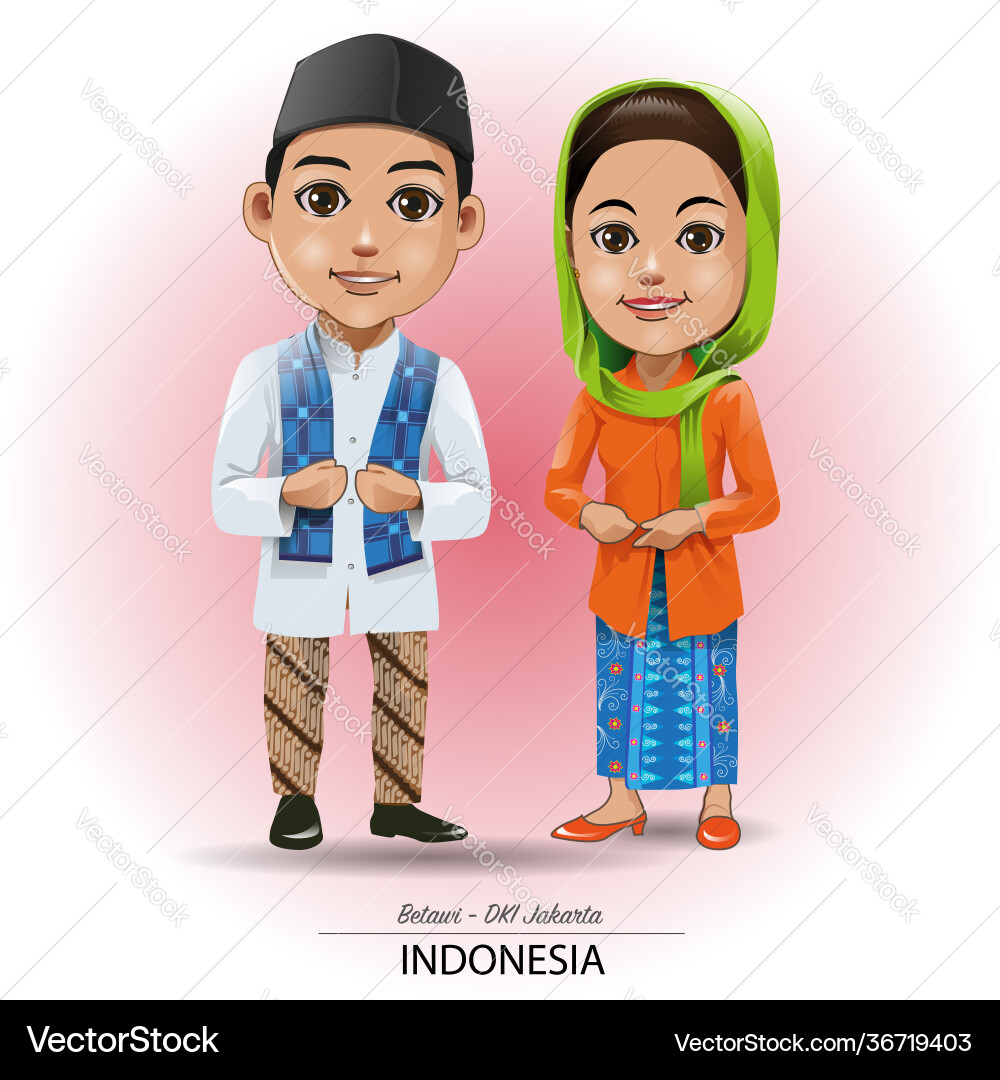 Betawi Traditional Clothing Royalty Free Vector Image