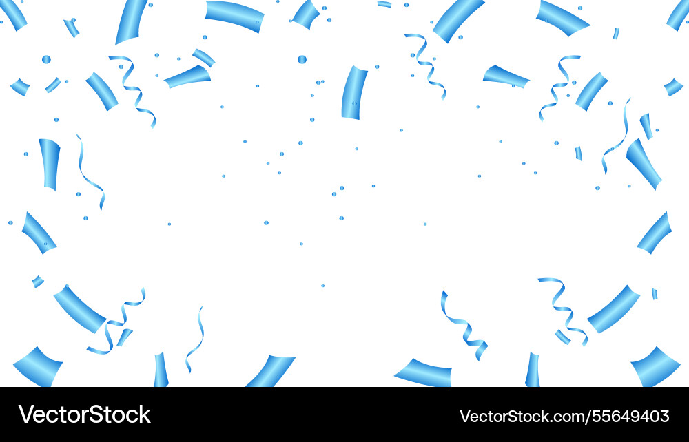 Blue confetti party celebration background Vector Image