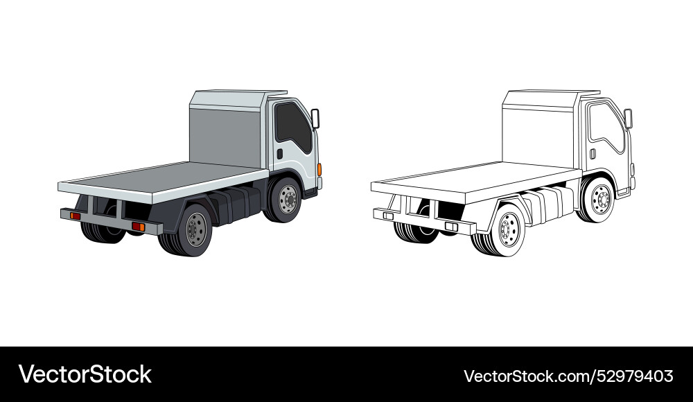 Flatbed truck cartoon design Royalty Free Vector Image