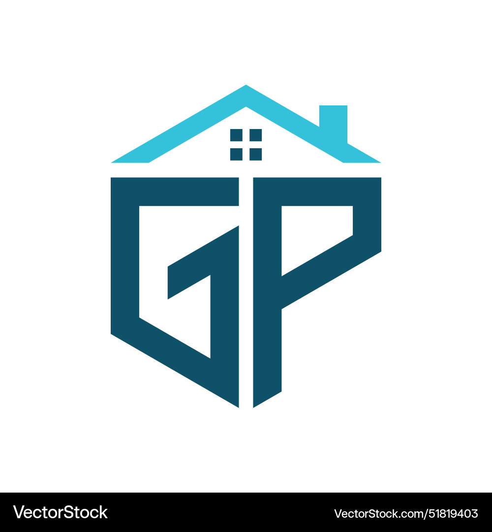 Gp house logo design template letter Royalty Free Vector