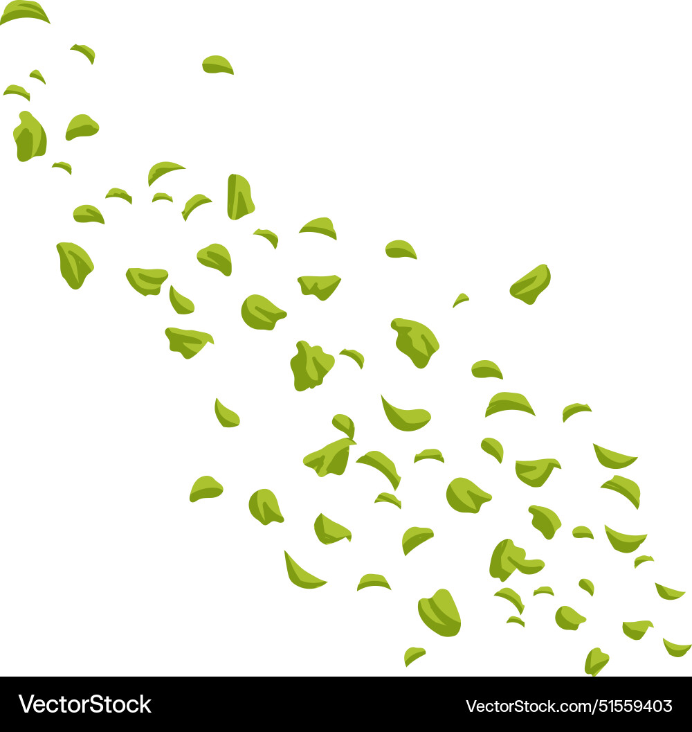 Green leaves falling wind blow Royalty Free Vector Image