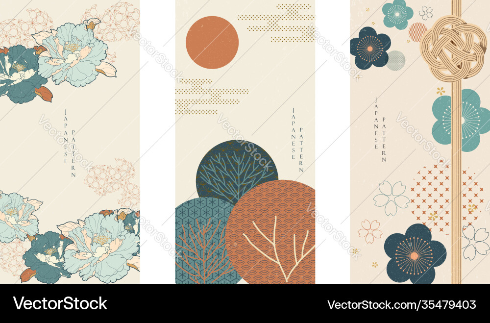 Japanese background with asian traditional icon Vector Image