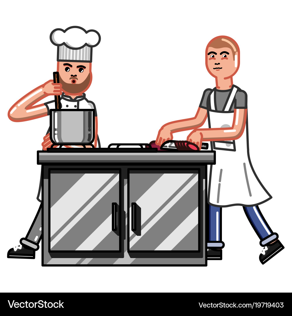 Kitchen worker man Royalty Free Vector Image - VectorStock