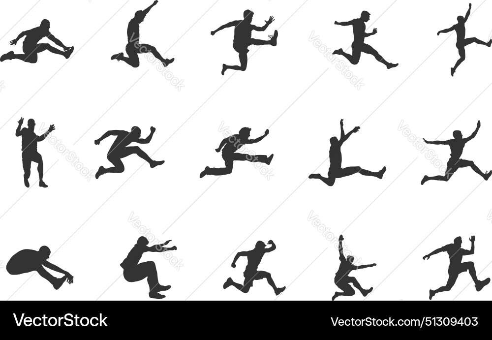 Long jump silhouette jumping Royalty Free Vector Image