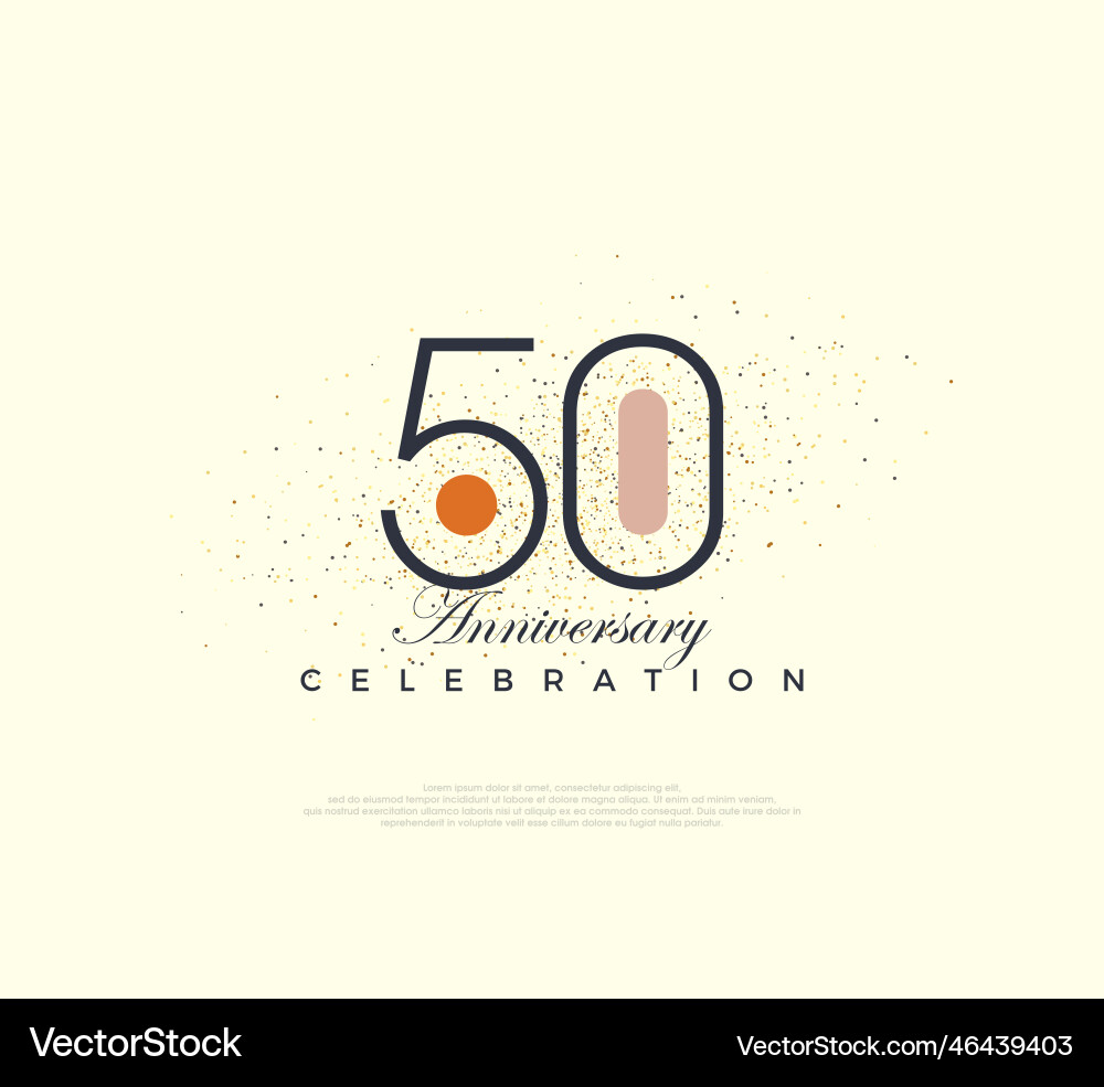 Modern and simple number design for 50th Vector Image