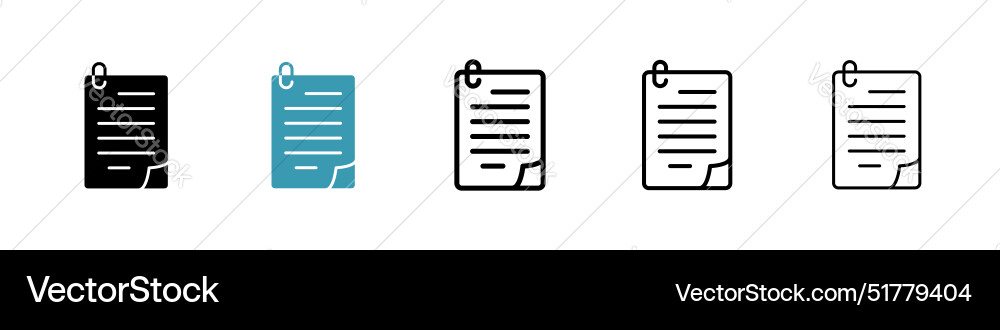 Assignment icon set black filled and outlined Vector Image