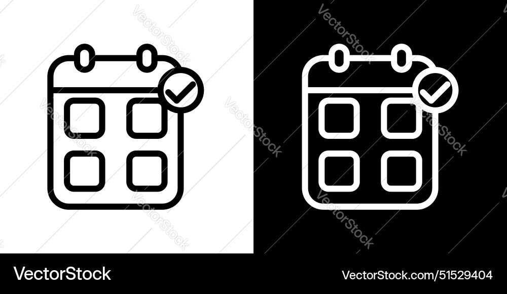 Calendar check icon set date available sign event Vector Image