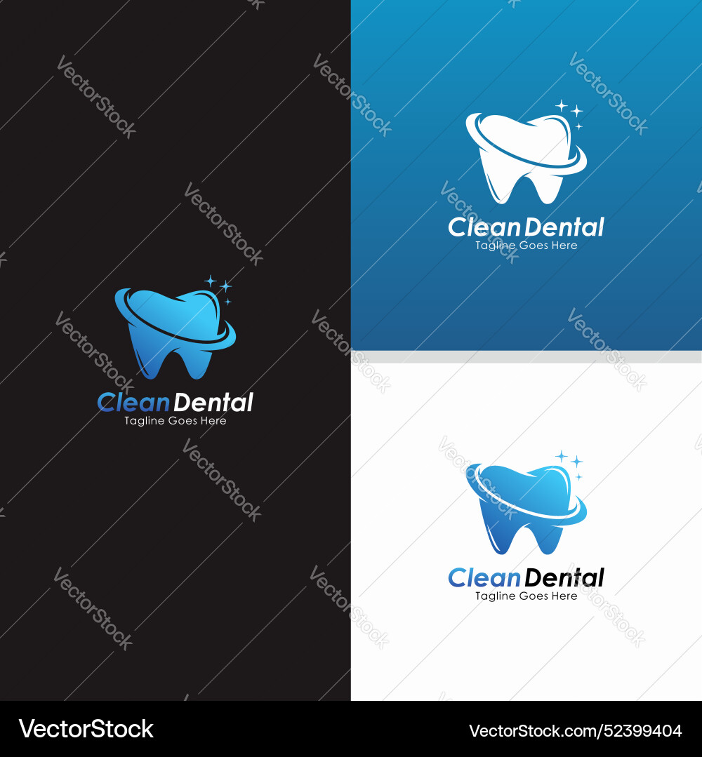 Clean dental logo design template Royalty Free Vector Image