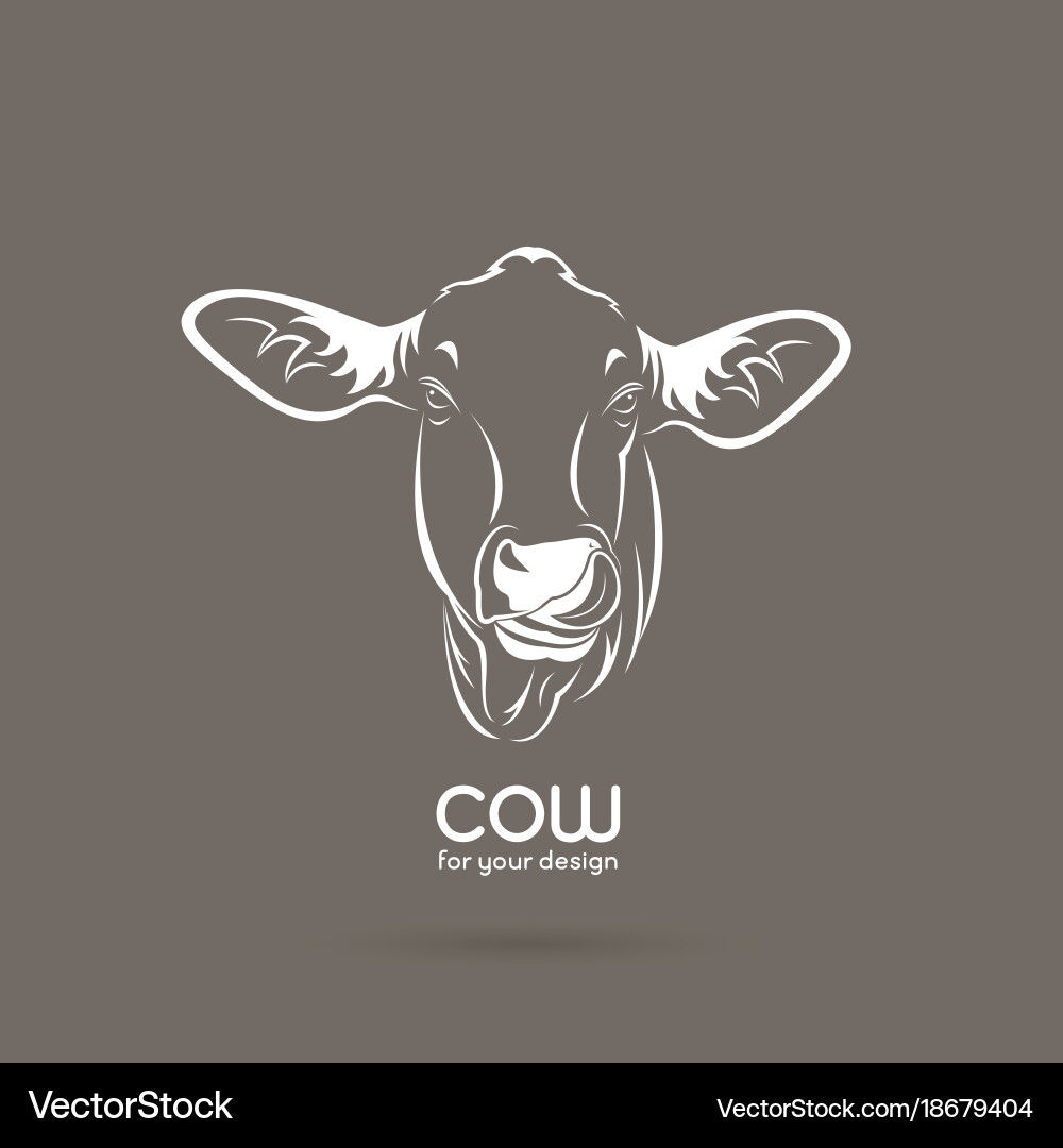 Cow head design on brown background Royalty Free Vector