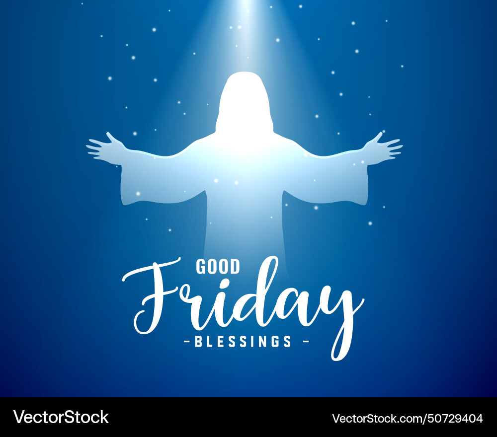Good friday blessing religious card with light Vector Image