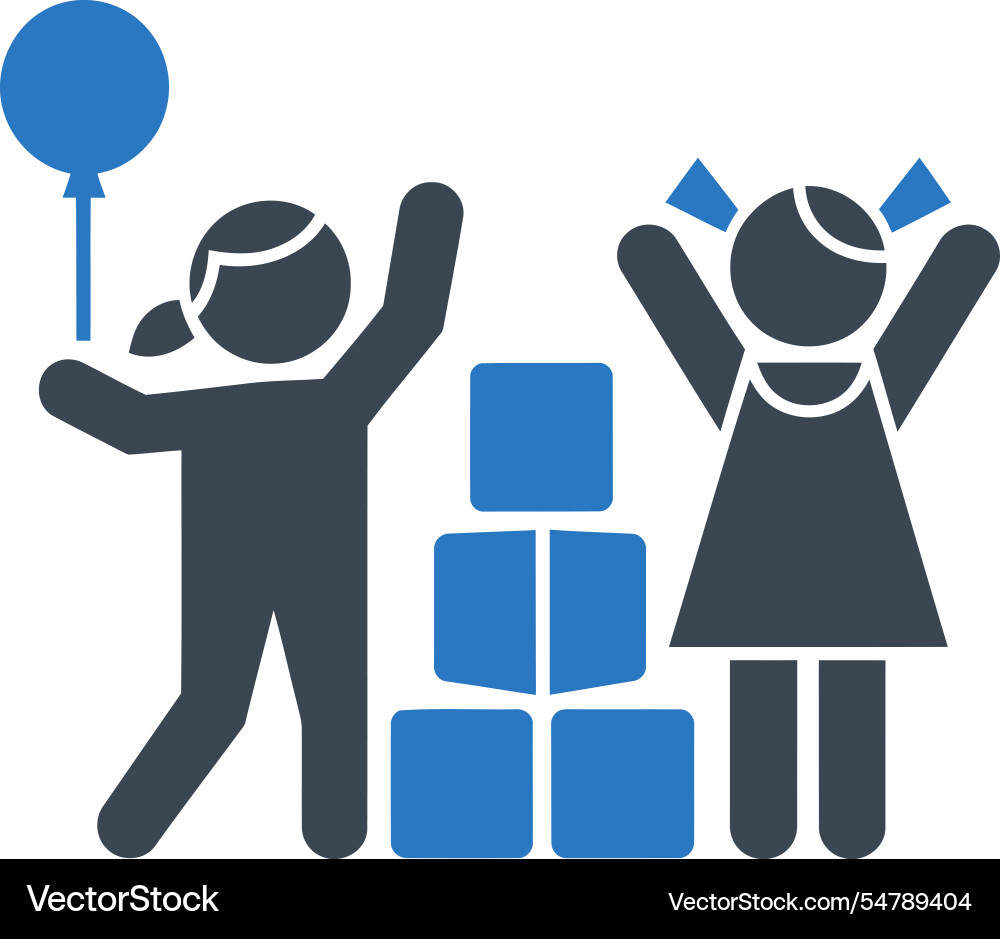 Kids playful activities icon Royalty Free Vector Image